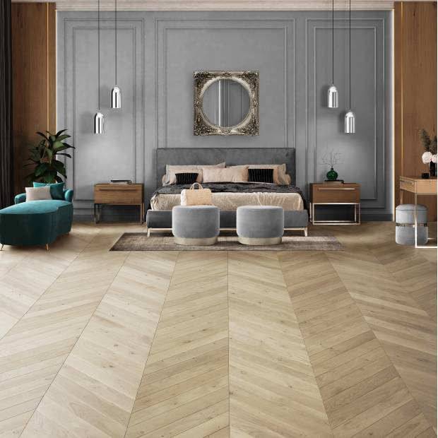 Point de Hongrie 45° Chêne Massif Portofino - La Maison Bineau